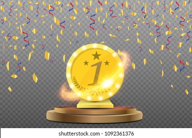 Winner Background First Place Competition Podium Stock Vector (Royalty ...