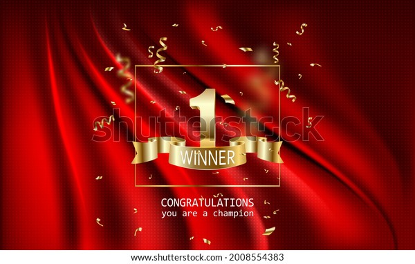 Winner Banner 1 Place Competition Shining Stock Vector (Royalty Free ...