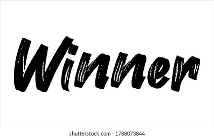 Winner Brush Hand Drawn Typography Black Stock Vector (Royalty Free ...