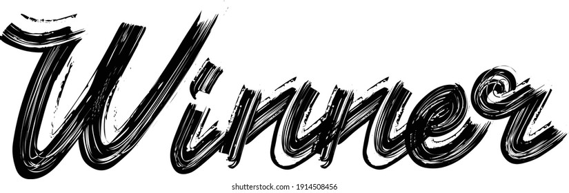 Winner Brush Hand Written Typography Script Stock Vector (Royalty Free ...