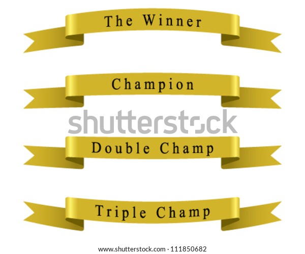Winner Champion Ribbon Set Vector Stock Vector (Royalty Free) 111850682 ...