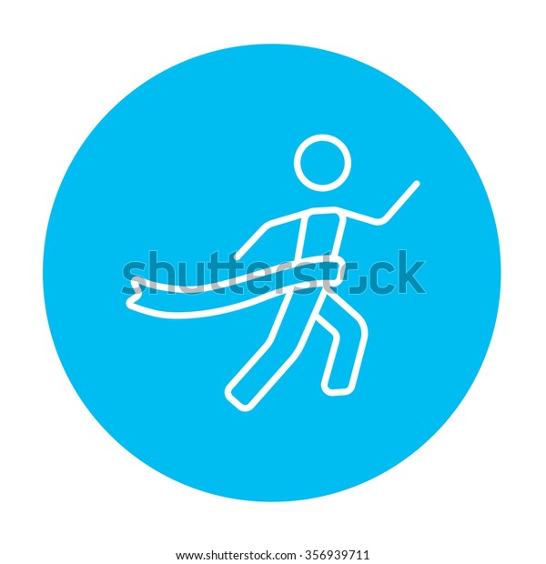 Winner Crossing Finish Line Icon Web Stock Vector (Royalty Free ...