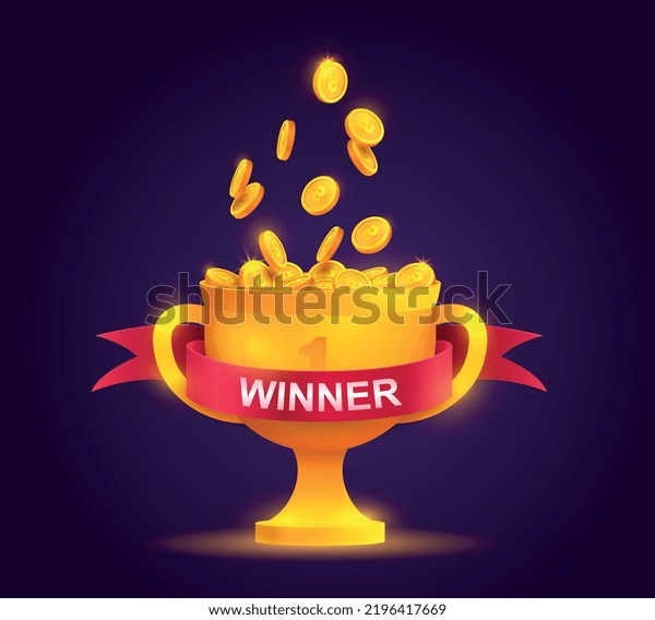 Winner Cup Money Win Competition Lottery Stock Vector (Royalty Free ...