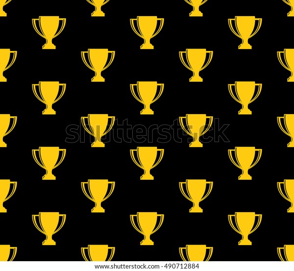 Winner Cup Trophy Seamless Pattern Background Stock Vector (Royalty ...