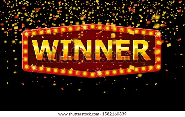 Winner Frame Label Shiny Banner Glowing Stock Vector (Royalty Free ...