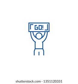 Winner Go Line Icon Concept Winner Stock Vector (Royalty Free ...