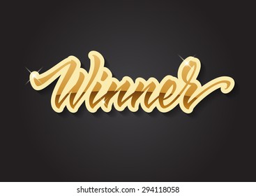 Winner Hand Drawn Lettering Vector Calligraphy Stock Vector (Royalty ...