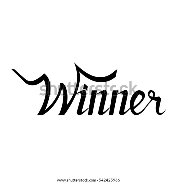 Winner Hand Lettering Text Badge Drawn: เวกเตอร์สต็อก (ปลอดค่าลิขสิทธิ์ ...