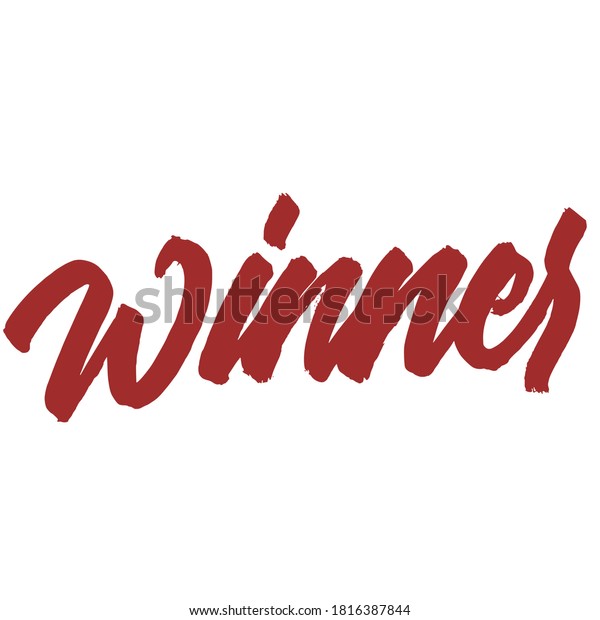 Winner Handwritten Modern Calligraphy Typography Design Stock Vector ...