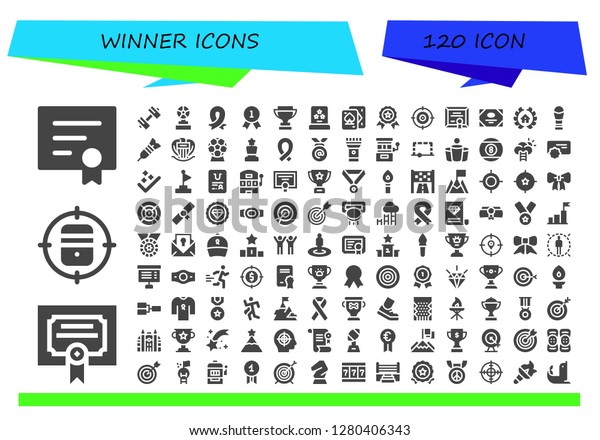 Winner Icon Set 120 Filled Winner 스톡 벡터(로열티 프리) 1280406343 | Shutterstock