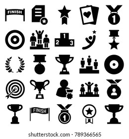 Winner Icons Set 25 Editable Filled Stock Vector (Royalty Free ...