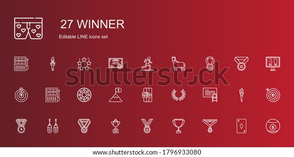 Winner Icons Set Collection Winner Medal Stock Vector (Royalty Free ...