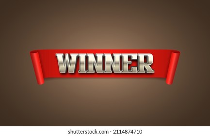 Winner Logo Red Ribbon On Dark Stock Vector (Royalty Free) 2114874710 ...