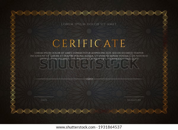 Winner Luxury Certificate Template Design Blank: immagine vettoriale ...
