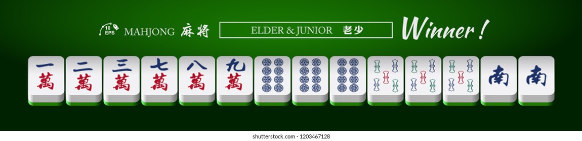Winner Mahjong Majiang Set Vector Mahjong 库存矢量图（免版税）1203467068 ...