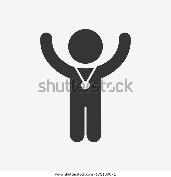Winner Man Icon Illustration Isolated Vector Stock Vector (Royalty Free ...