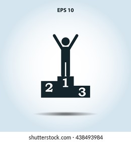 Winner On Podium Icon Winner On Stock Vector (Royalty Free) 431251654