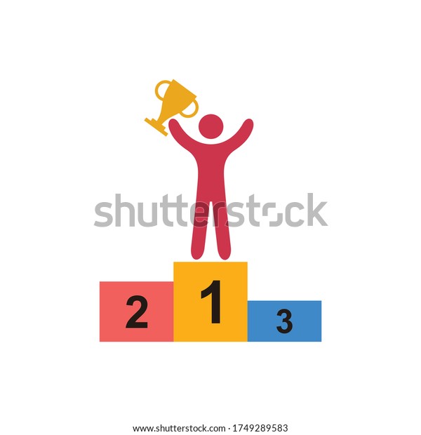Winner On Stage Clipart Vector Stock Vector (Royalty Free) 1749289583