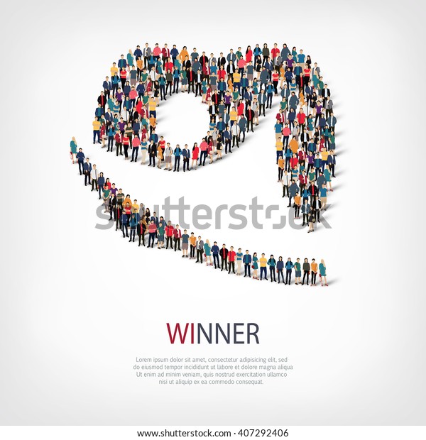 Winner People Sign 3d Stock Vector (Royalty Free) 407292406 | Shutterstock