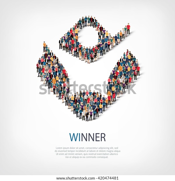 Winner People Sign 3d Stock Vector (Royalty Free) 420474481 | Shutterstock