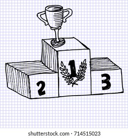 Winner Podium Sketch Stock Vector (Royalty Free) 714515023 | Shutterstock