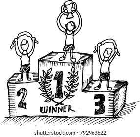 Winner Podium Sketch Stock Vector (Royalty Free) 792963622 | Shutterstock