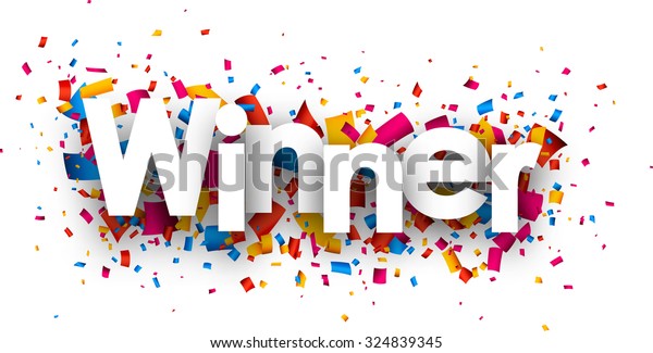 Winner Sign Colour Confetti Vector Paper Stock Vector (Royalty Free ...