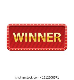 Winner Banner Golden Frame Sign Congratulations: เวกเตอร์สต็อก (ปลอดค่า ...