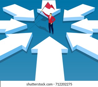 Winner Stood Middle Arrow Stock Vector (Royalty Free) 712202275 ...