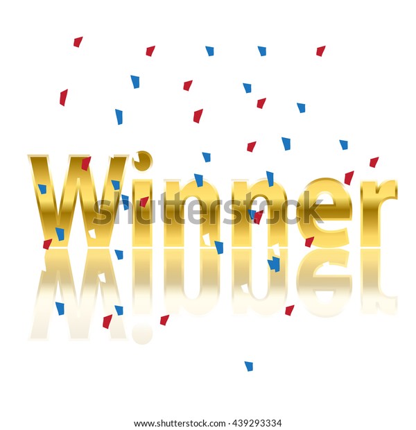Winner Textgolden Banner White Background Vector Stock Vector (Royalty ...