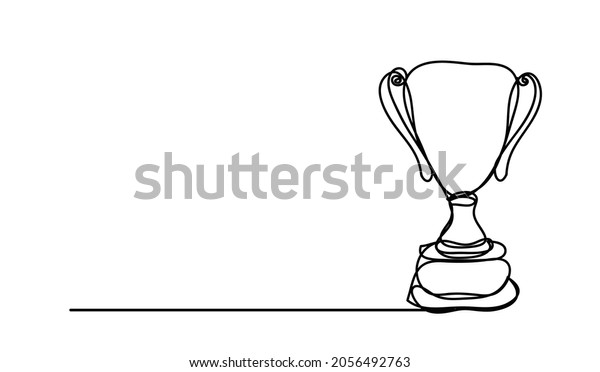 Winner Trophy Line Drawing Style Vector Stock Vector (Royalty Free ...