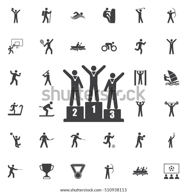 Winners Icon On White Background Vector Stock Vector (Royalty Free ...