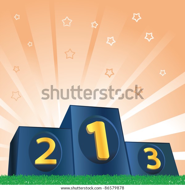 Winners Podium On Green Grass Shiny Stock Vector (Royalty Free ...