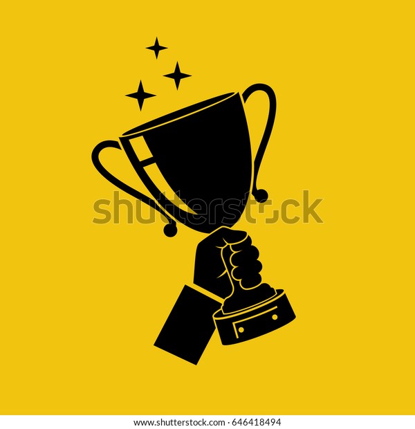 Winning Cup Hand Icon Symbol Success Stock Vector (Royalty Free) 646418494