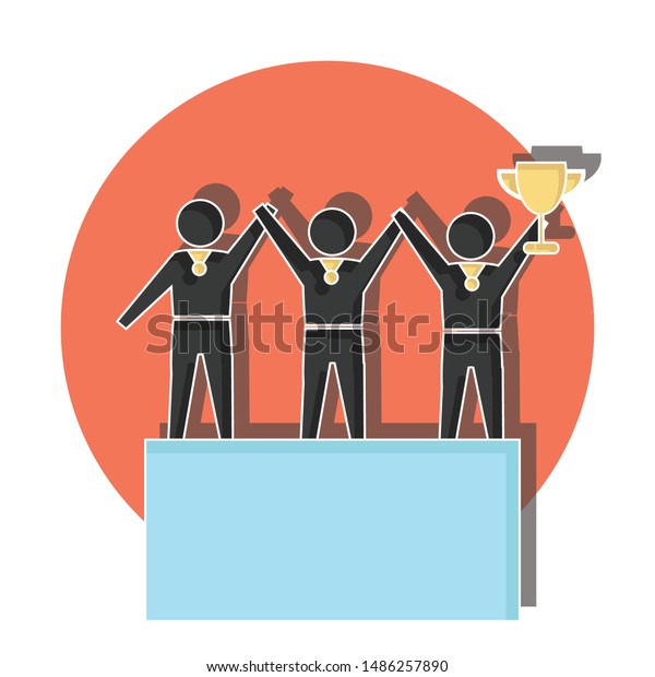 Winning Team Concept On White Background Stock Vector (Royalty Free ...