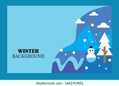 Winter Background Posterbanner Template Stock Vector (Royalty Free ...