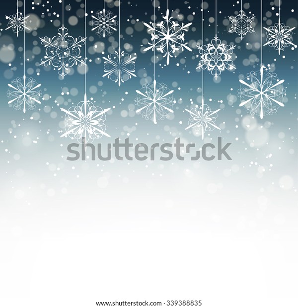 Winter Background Snowflakes Fading Into White Stock Vector (Royalty ...