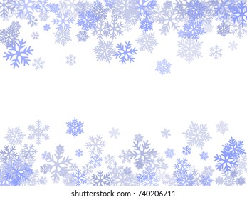 Winter Card Border Snow Flakes Falling Stock Vector (Royalty Free ...