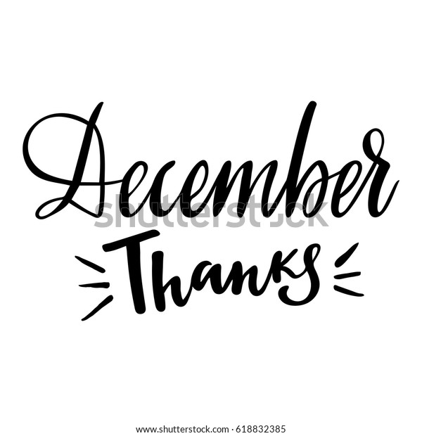 Winter Card Phrase Thanks December Vector Stock Vector (Royalty Free ...