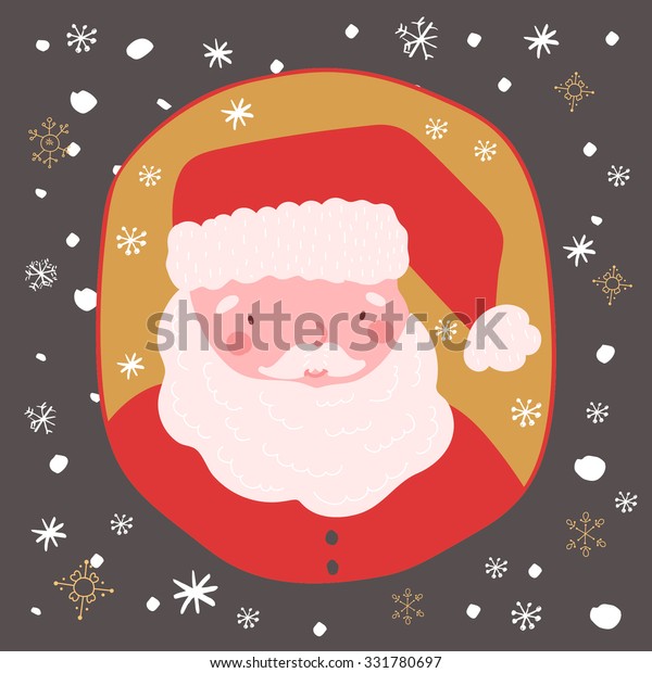 Winter Cartoon Characters Cute Santa Claus Stock Vector (Royalty Free ...
