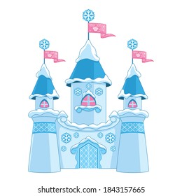 Winter Castle Princess Cartoon Vector Illustration Stock Vector ...