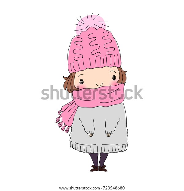 Winter Chibi Character Cute Girl Sweater Stock Vector (Royalty Free ...