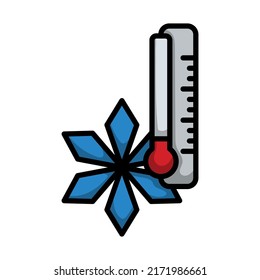 Winter Cold Icon Editable Bold Outline Stock Vector (Royalty Free ...