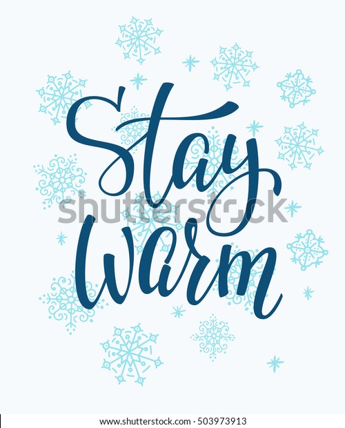Winter Cold Lettering Calligraphy Postcard Poster Stock Vector (Royalty ...