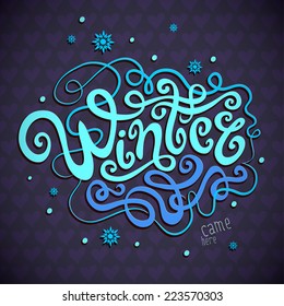 Winter Hand Lettering Handmade Calligraphy Vector Stock Vector (Royalty ...