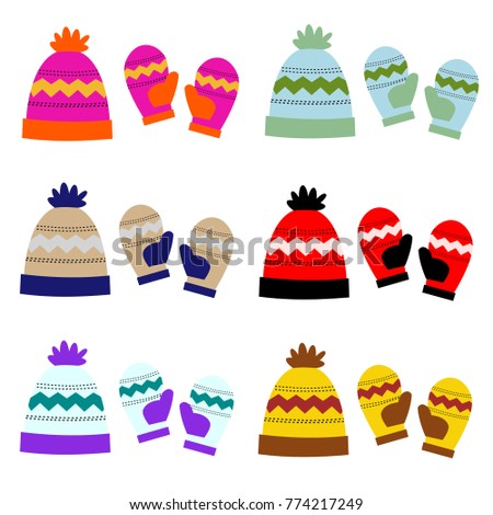 Winter Hat Mittens Graphic Vector Art Stock Vector (Royalty Free ...