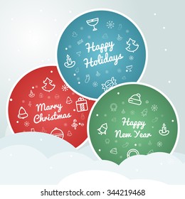Winter Holiday Gift Cards Stock Vector (Royalty Free) 344219468 ...