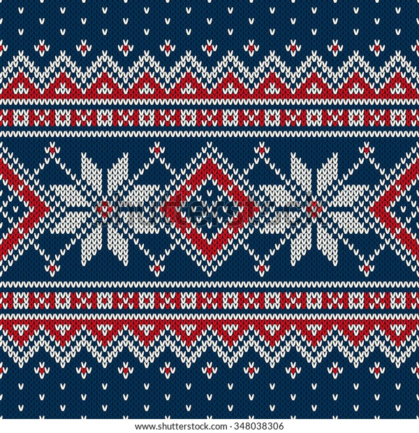 Winter Holiday Sweater Design Seamless Knitting Stock Vector (Royalty ...