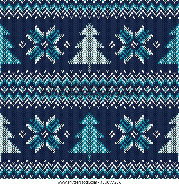 Winter Holiday Sweater Design Seamless Knitted Stock Vector (Royalty ...