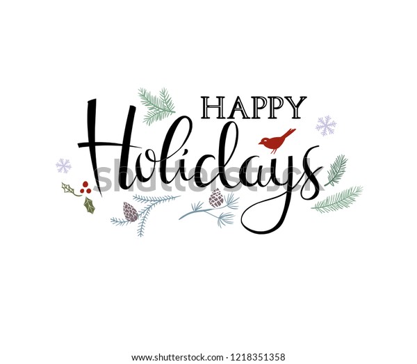 Winter Holidays Poster Greeting Card Inscription Stock Vector (Royalty ...